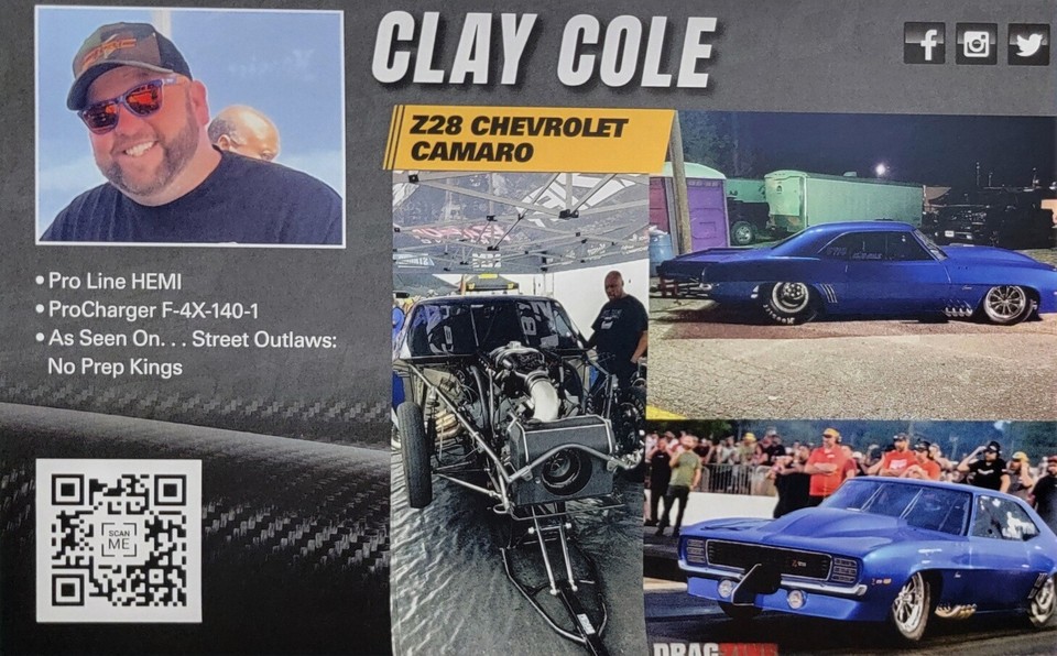 2023 Clay Cole signed ProCharger Chevy Camaro PRI Show Street Outlaws ...