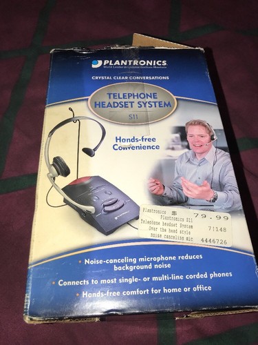 Plantronics S11 System Over-the-Head Telephone Headset-Noise Cancelling ...