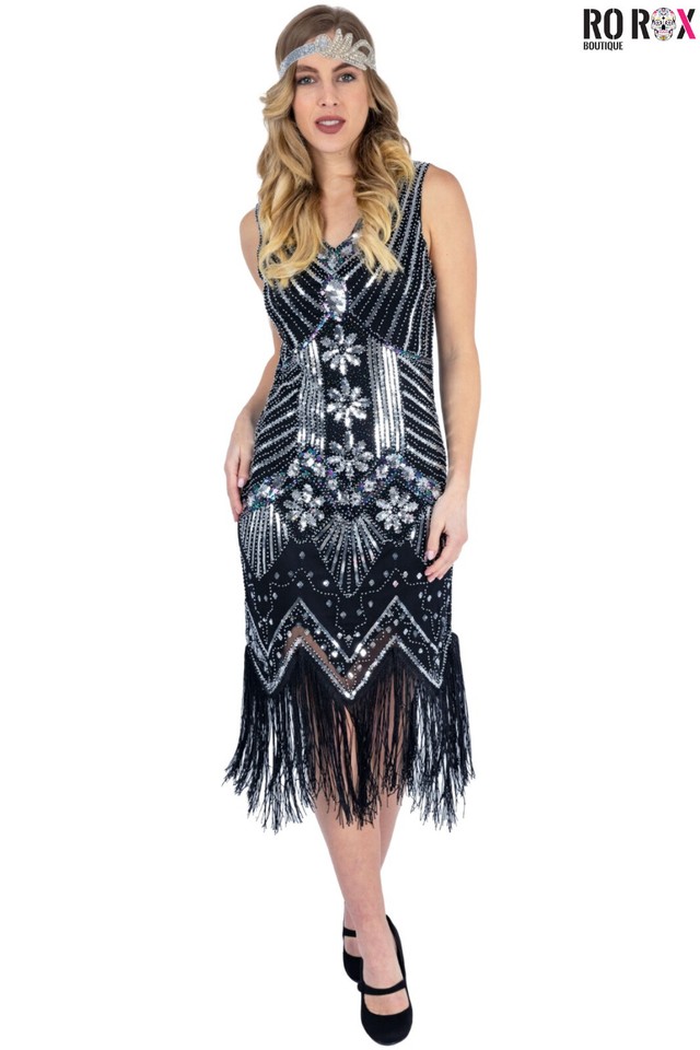 1920's Vintage Great Gatsby Flapper Dress - Cocktail Party Sequin ...