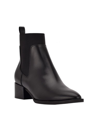 TOMMY HILFIGER Womens Black Heel Pull-Tab Jerella Almond Chelsea 7.5 M ...