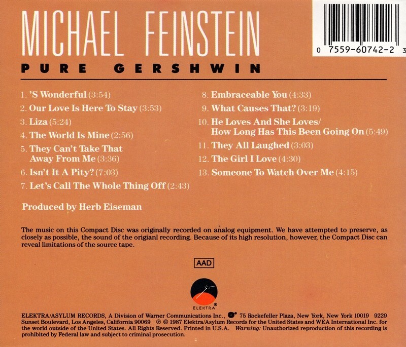 Michael Feinstein - Pure Gershwin CD Elektra | eBay