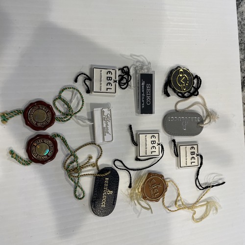 Lot Of 11 Vintage Watch Hang Tags Rolex, Ebel, GV2, Bertolucci, Chopard ...