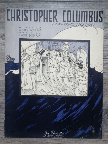 Rhythm Cocktail CHRISTOPHER COLUMBUS Andy Razaf Leon Berry Vtg Sheet ...