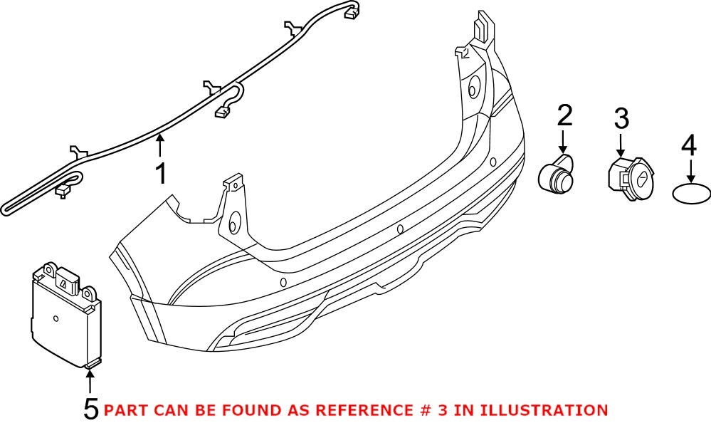 Genuine OEM Rear Parking Aid Sensor Housing for Nissan Kicks 2018-2020 ...