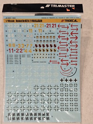 Trimaster 1/48 Scale Heinkel He 162A-2 Volksjager Tridecal | eBay