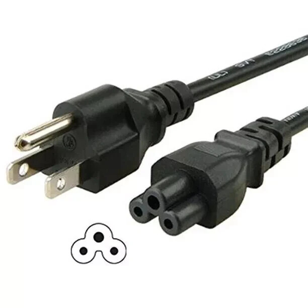 3 Prong Mickey Mouse AC Laptop Power Cord Cable 5FT Laptop Charger ...