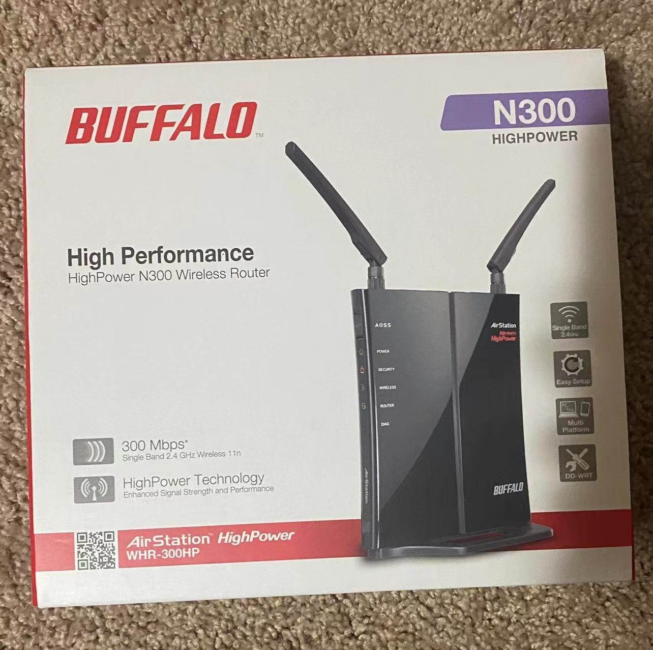 BUFFALO WZR-HP-G300NH AirStation HighPower N300 Gigabit Wireless Router ...
