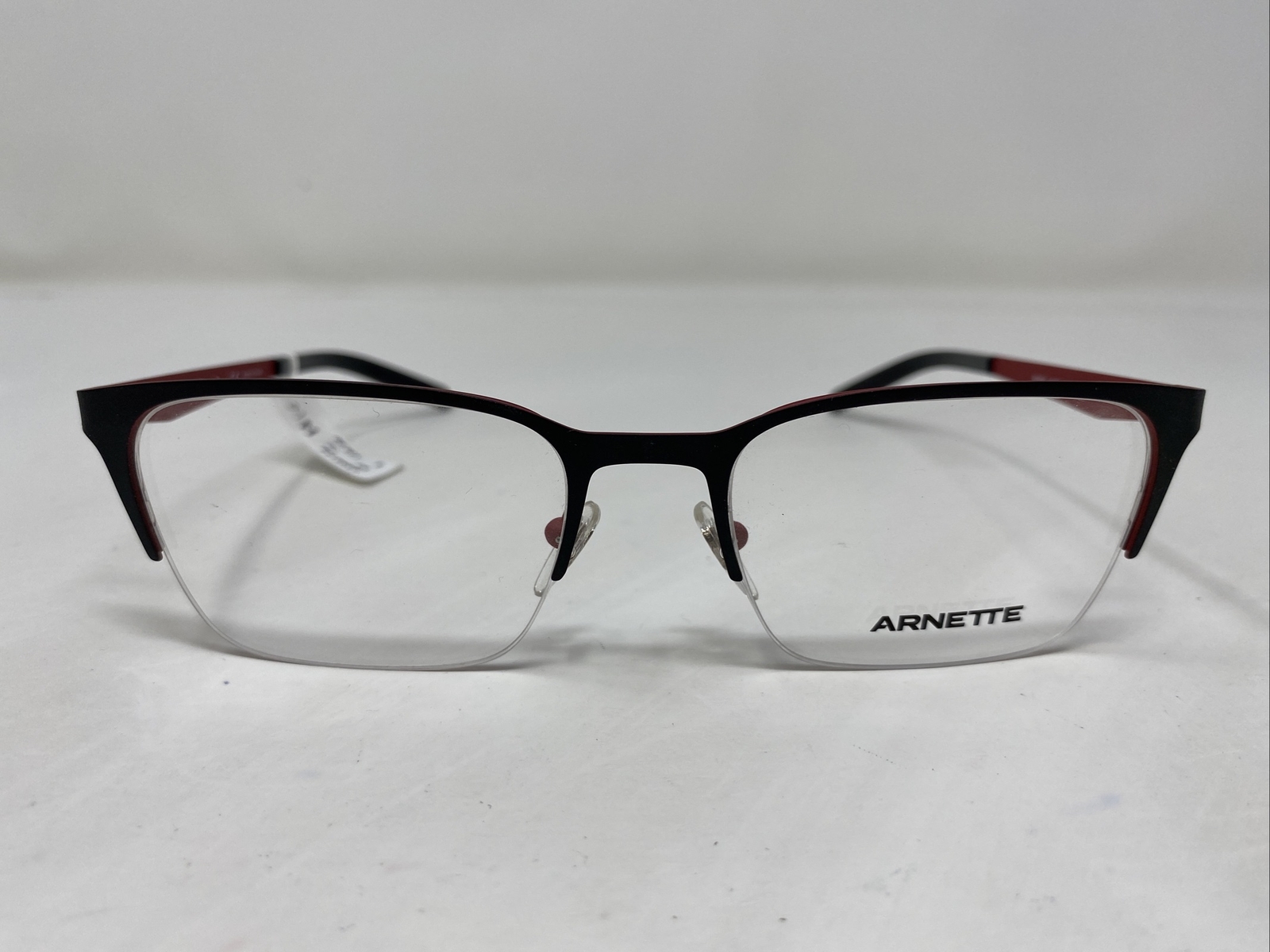 Arnette MAKAII 6126 723 53-19-145 Black/Red Metal Half Rim Eyeglasses ...