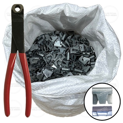 Gabion Clips x5000 & free cliptool Large Wire Mesh Clips Galvanised ...