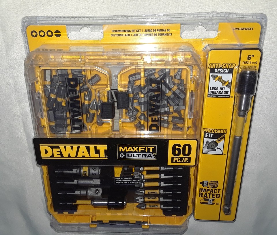 57x DeWalt DWAUMF60SET MAXFIT ULTRA 60 PC Screwdriving Bit Set 1/4 In ...