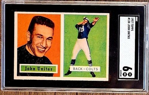 1957 Topps #138 Johnny Unitas RC SGC 6 EX-NM Colts HOF Rookie | eBay