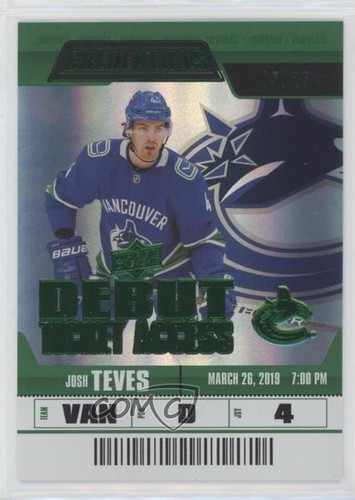 2019 Upper Deck Credentials Debut Ticket Access Green /25 Josh Teves ...