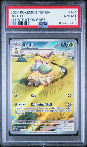2024 POKEMON TEF EN-TEMPORAL FORCES ILLUSTRATION RARE #164 GROTLE PSA 8 ...