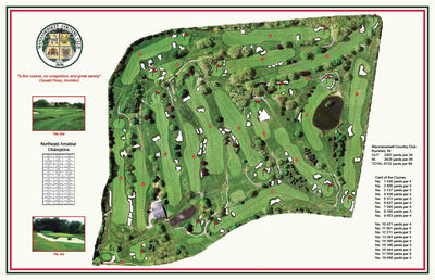 Wannamoisett CC 1898 - Donald Ross Vintage Golf Course Maps print | eBay