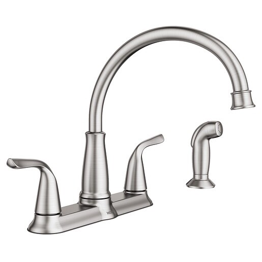 MOEN Brecklyn 2-Handle Standard Kitchen Faucet in Spot Resist Stainless ...