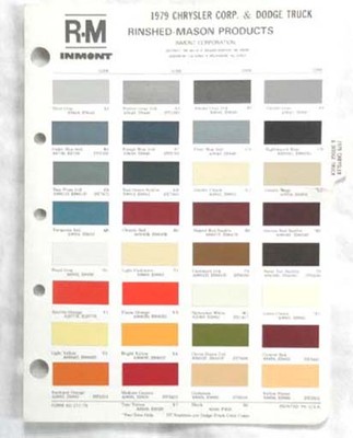 1979 Dodge Truck Color Chart