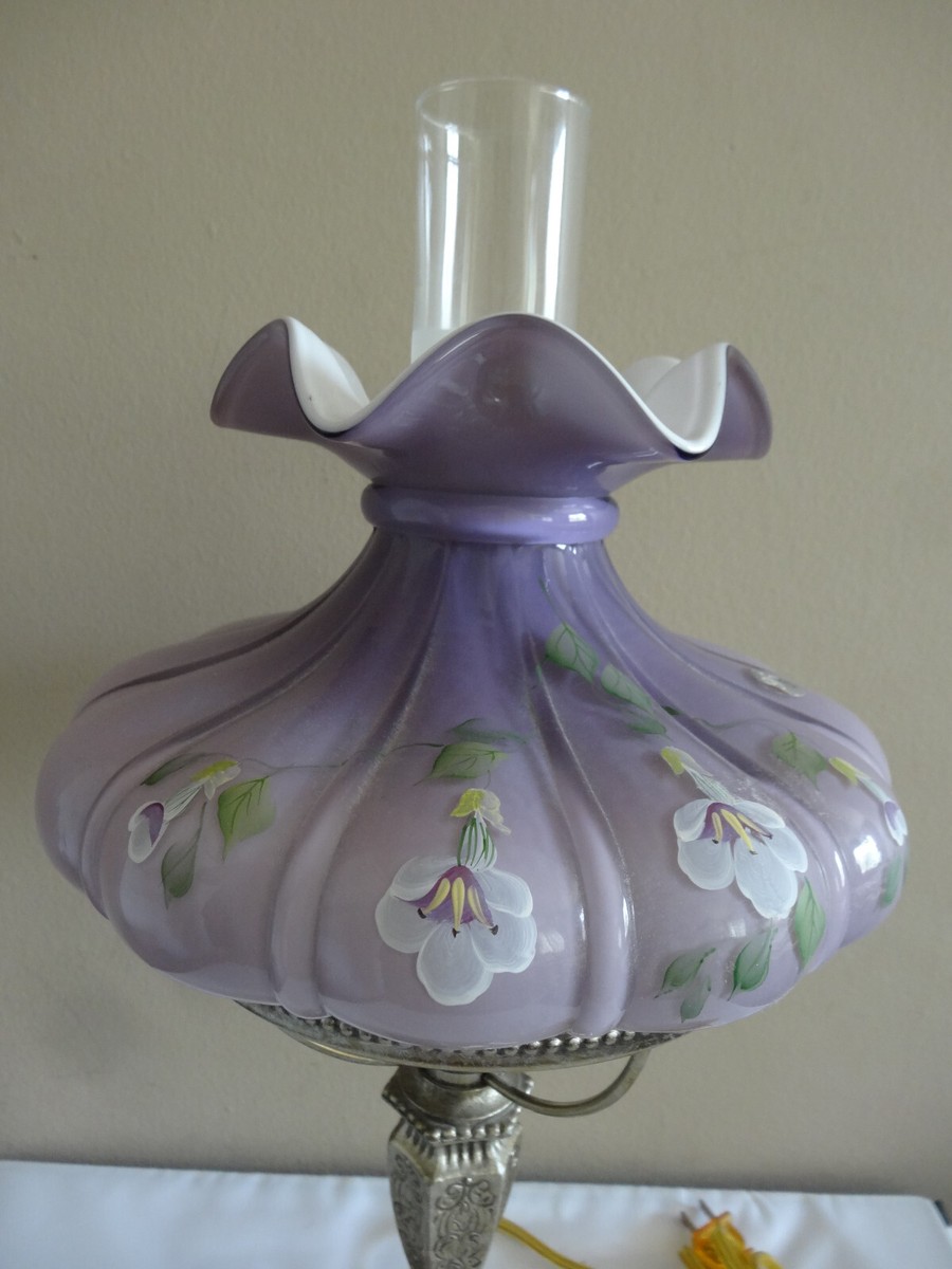 Fenton Hand Painted Rose Lamp Shades