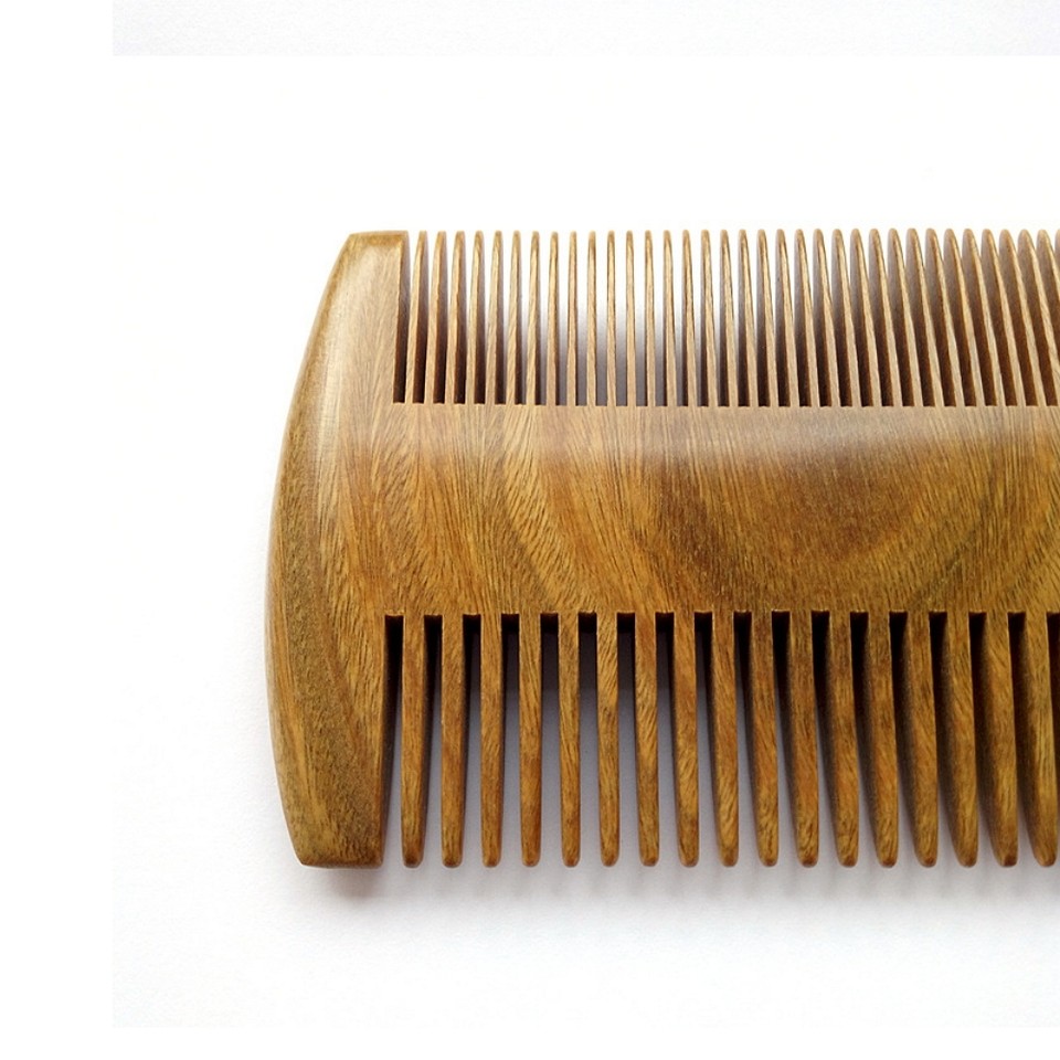Green Sandalwood Peach Wood Comb – Anti-Static Pocket Hair & Beard Comb ...