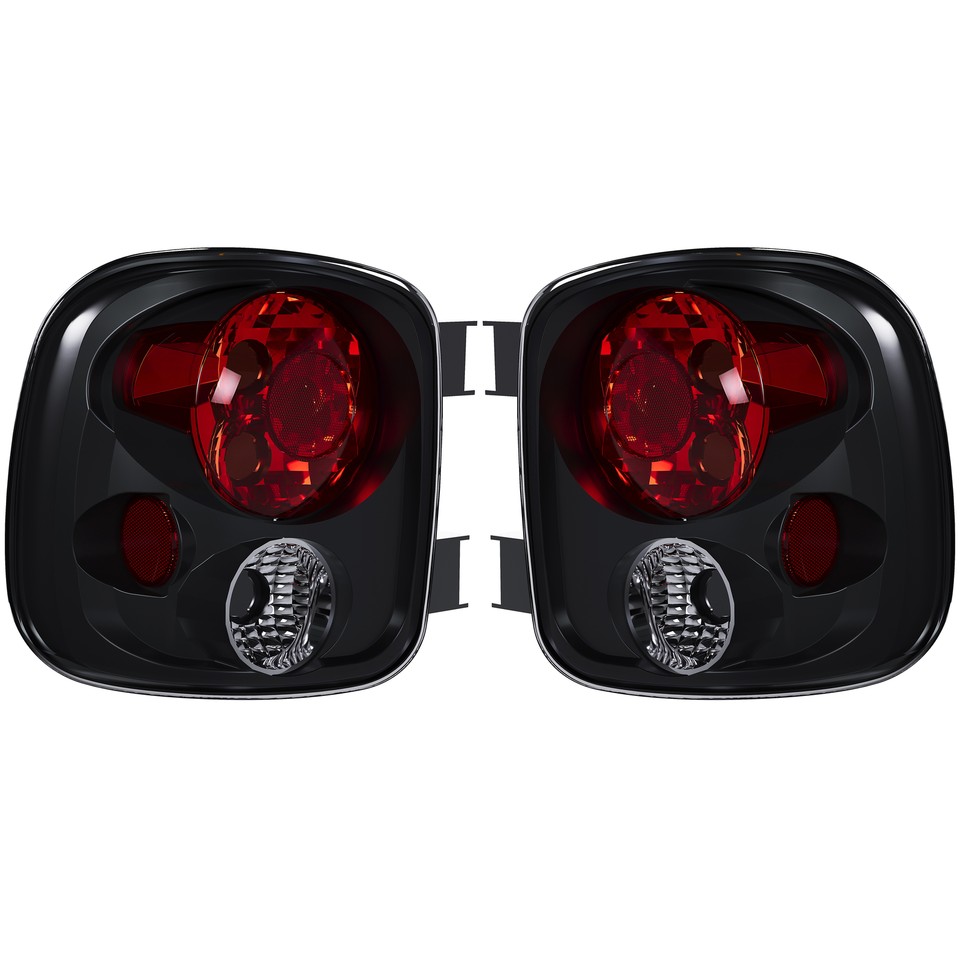 For Chevy Silverado Sierra Stepside 1999-2004 Tail Lights Lamps Black ...