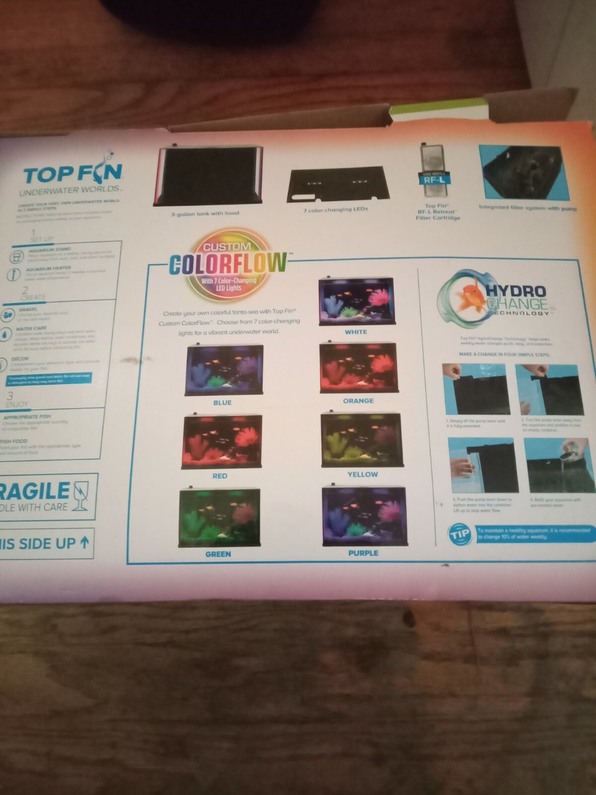 Top fin 3 gallon glow fish tank | eBay