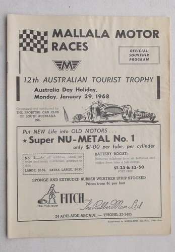 1968 Mallala Gold Star Race Programme Touring Racing Sports Program ...