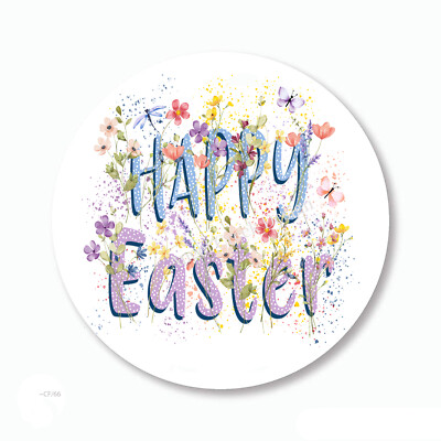Happy Easter Wildflowers Easter Favors Scrapbook Stickers Easter ...