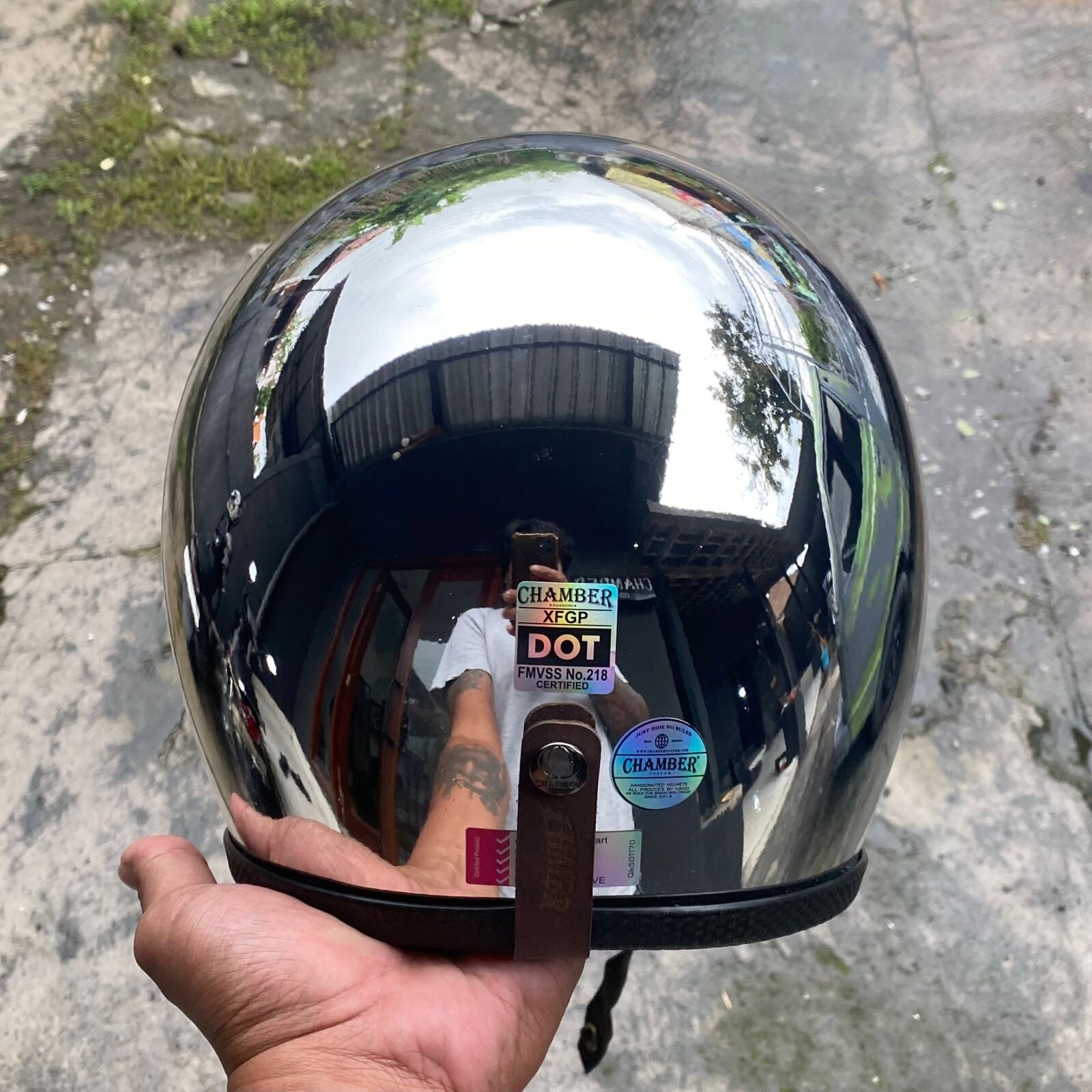 NEW BEST SELLER! CUSTOM HELMET XF-GP CHROME CAFERACER BOBBER CHOPPER ...