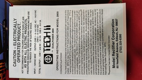 1997 NEW MRC DUAL POWER 2800 TECH II DC POWER PACK IN ORIGINAL BOX HO ...