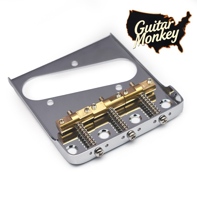 Guitar Monkey Top-Load/String-Thru Tele Bridge w/Brass Compensated ...
