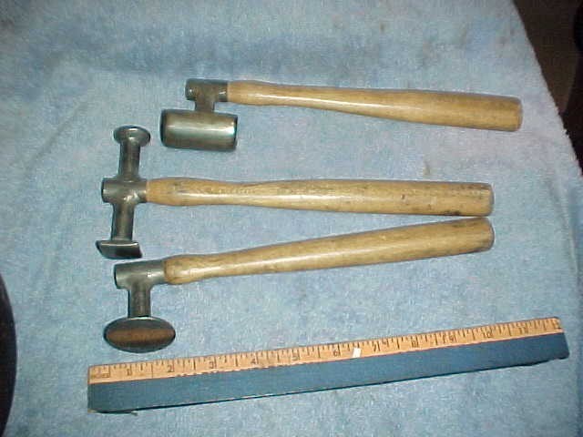 Hammers (3) Tinsmith Auto Body Reverse Curve Flat Round Blacksmith ...