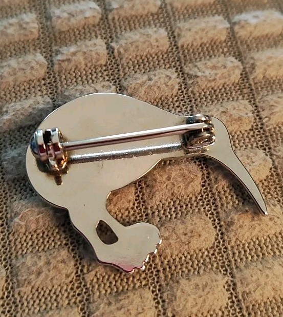 Kiwi Bird Abalone Shell Style Inlay Silver Tone Brooch | eBay