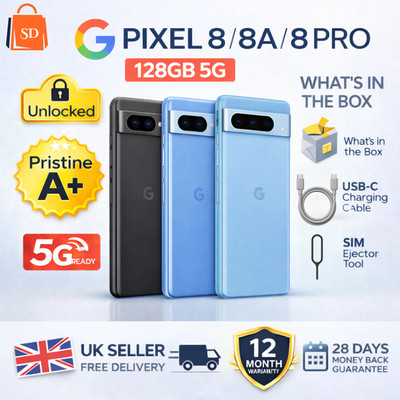 NEW Google Pixel 8/ 8A/ 8 Pro 128GB 5G Android Smartphone Unlocked ...