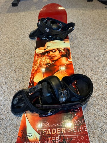 RARE Sims Fader Jenna Jameson Snowboard 158cm with Burton Bindings and ...