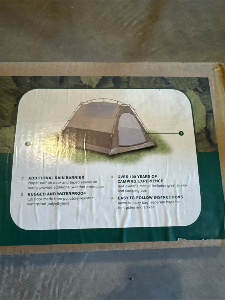 Vintage Coleman Deluxe Outdoorsman Tent Sleeps 3-4 Easy Setup Rain ...