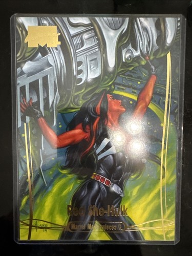 Red She-Hulk 2023 Marvel Masterpieces XL Gold Foil 5"x7" Card #24 Jusko ...