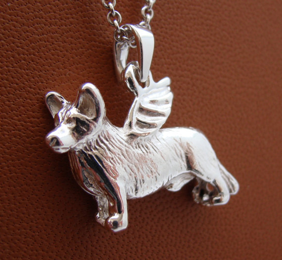 Sterling Silver Cardigan Welsh Corgi Angel Pendant | eBay