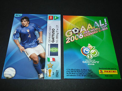 GENNARO GATTUSO ITALIA PANINI CARD FOOTBALL GERMANY 2006 WM FIFA WORLD ...