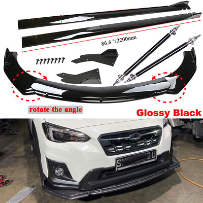 For 2013-2022 Subaru Front Bumper Lip Body Spoiler Splitter Side+Skirt ...