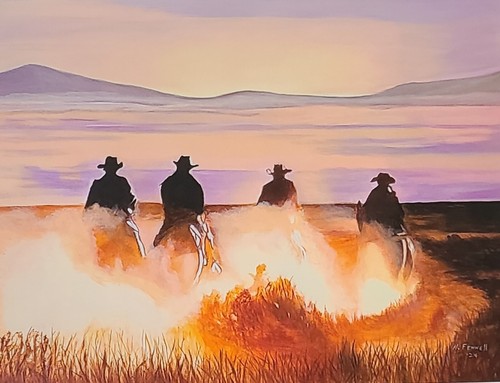 "Cowboy Logic" Giclee prints from original oil painting. Artist N ...