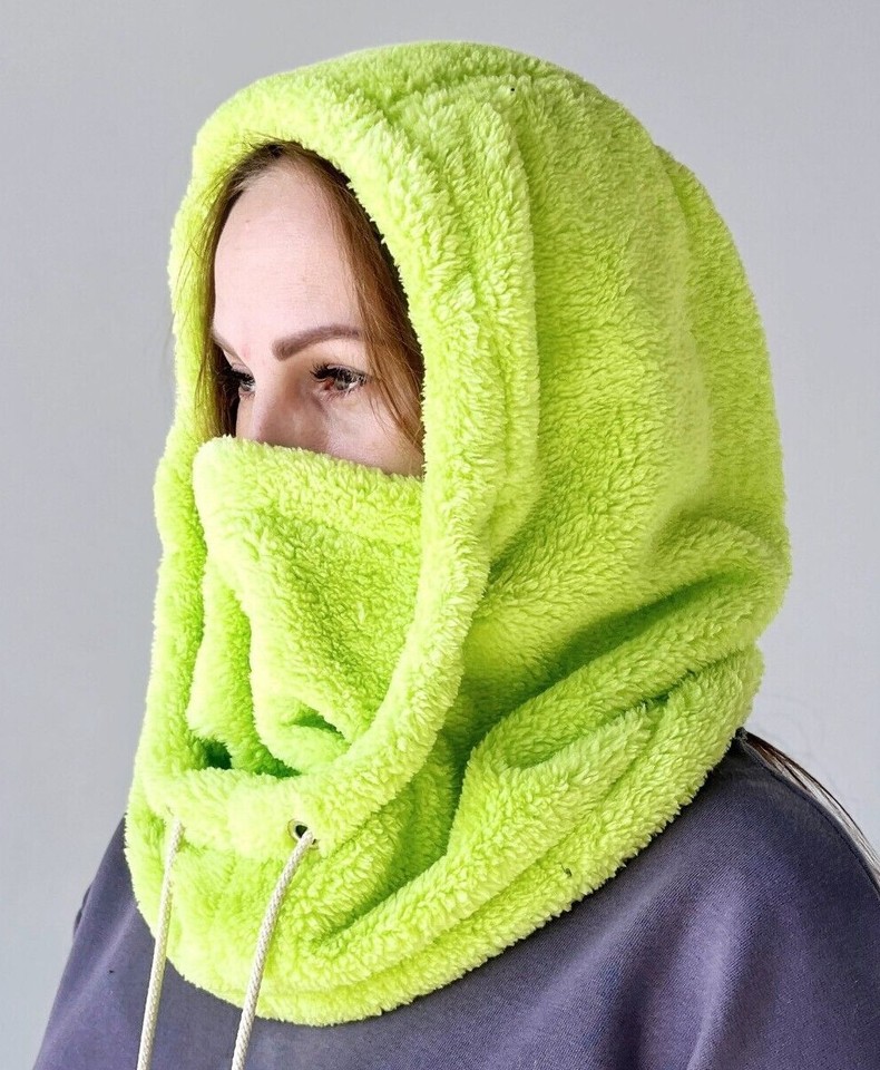 Pink Hood Over Helmet, Snowboard Hood, Sherpa Ski Hood, Balaclava ...