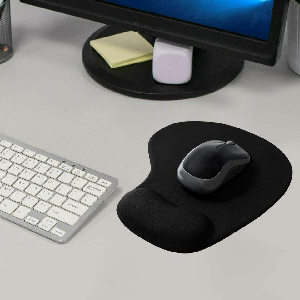 Mouse Mat Gaming Anti-Slip Large Pad PC, Computer Foam Black Wrist ...