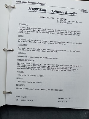 Allied Signal Service Bulletins Volume 6 | eBay