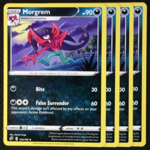 Pokemon Cards 4x Morgrem 124/192 Playset Rebel Clash NM/M | eBay