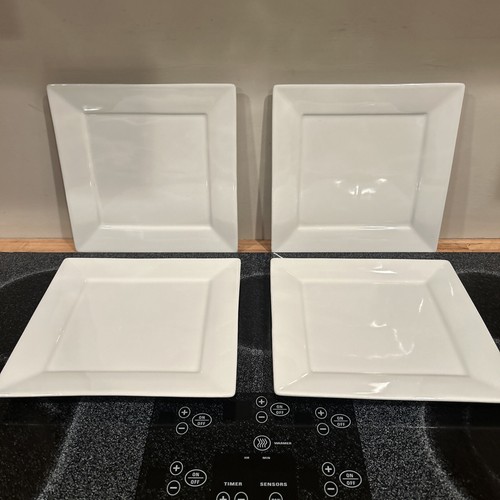 Target Threshold Dinner Plates 10¼" Square White Porcelain Set of 4 ...