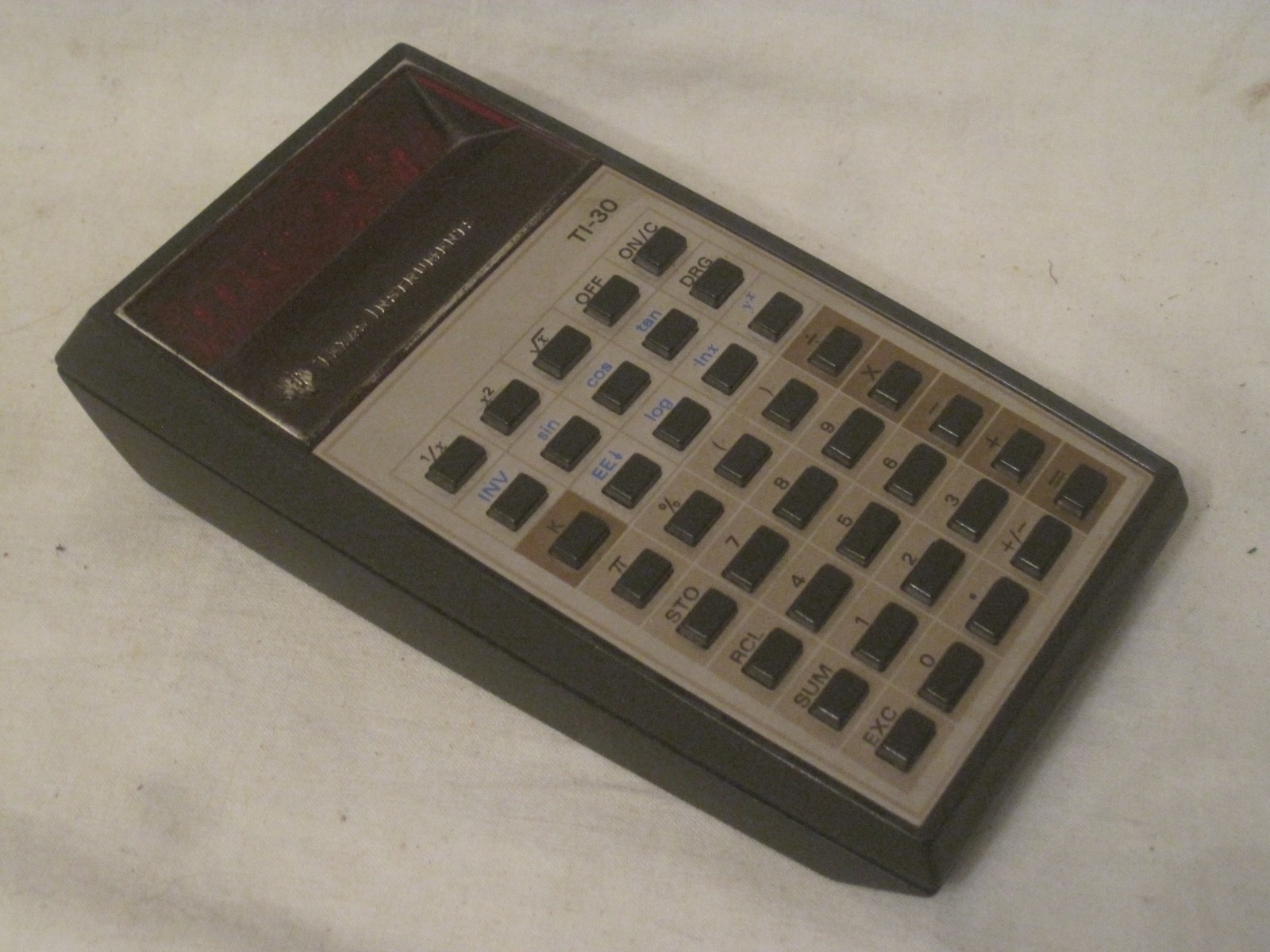 vintage Texas Instruments TI-30 electronic calculator red led w/ soft ...