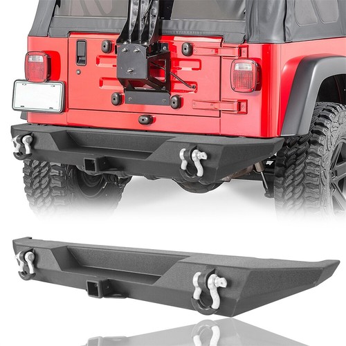 Steel Rear Bumper w/ Hitch Receiver & 2x D-Rings For 1976-1986 Jeep ...