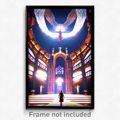 Pixel Art Poster - Angelic Architecture (8 Bit Psychedelic Video Game ...
