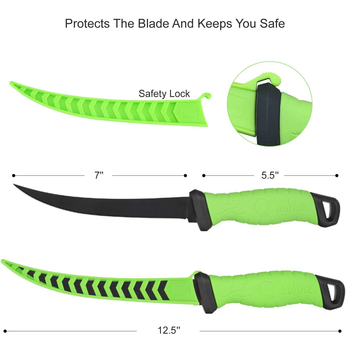 Meat / Fish Fillet Knife, 2 Knives Set Combo German Quality Blade with ...