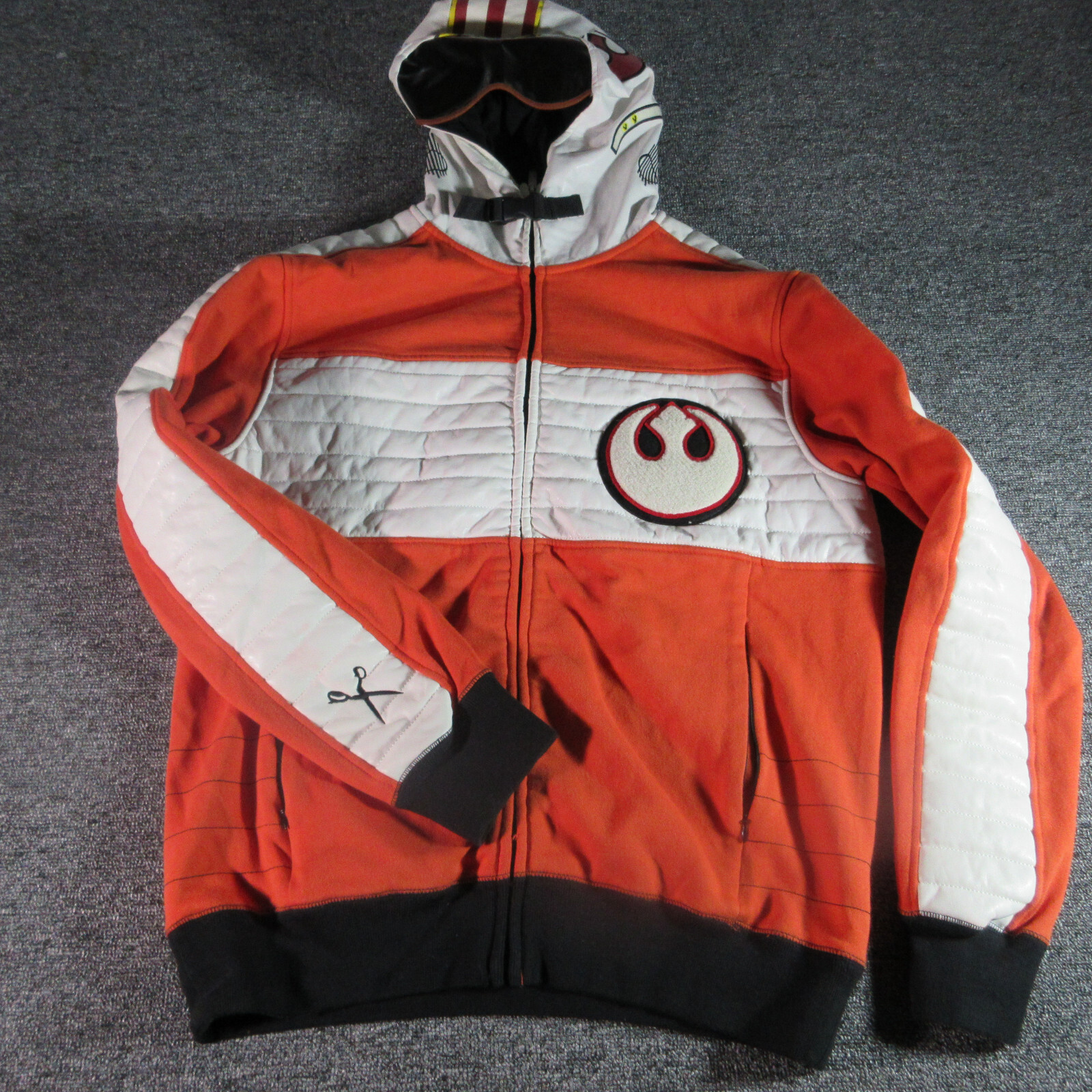 Star Wars Marc Ecko Jacket Mens Large Orange White Full Zip X-Wing ...