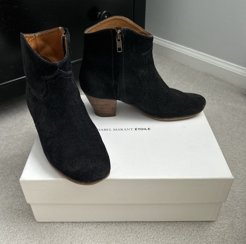 Isabel Marant Women's Size 37 Dicker Boot in Black Suede Western | eBay